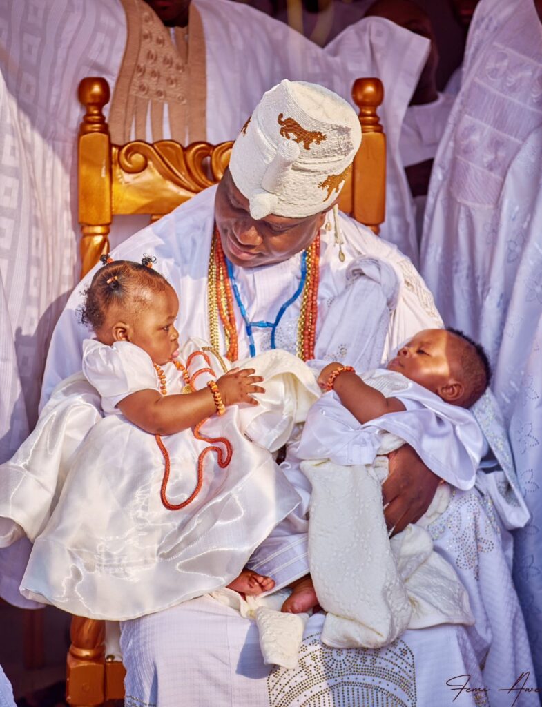 Ooni of Ife, Olori Tobi Celebrate First Birthday of Their Twins (video ...